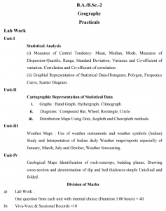 B.A. 2nd Year Geography Syllabus 2021 PDF Download | BA Second Year