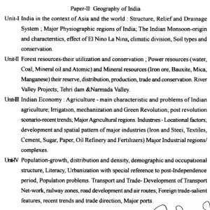 B.A. 2nd Year Geography Syllabus 2021 PDF Download | BA Second Year